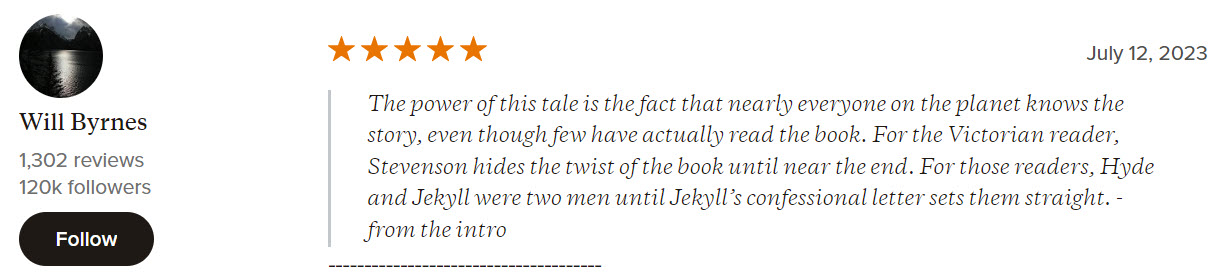 Mr. Byrnes on Jekyll and Hyde – GRAVELIGHT PRESS